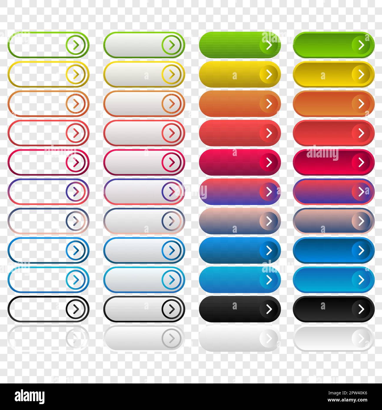 Icon set multi colored button in flat style Stock Vector Image & Art ...
