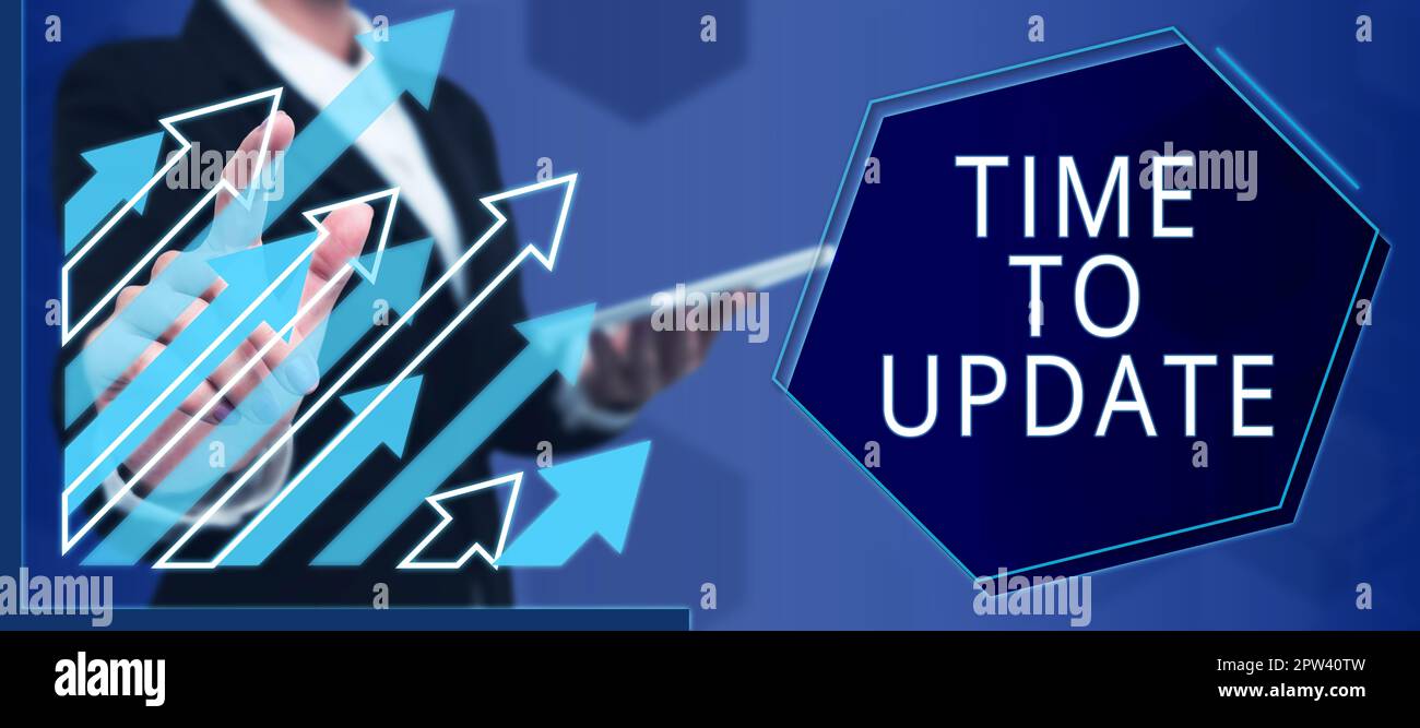 Text caption presenting Time To Update, Word Written on The latest ...