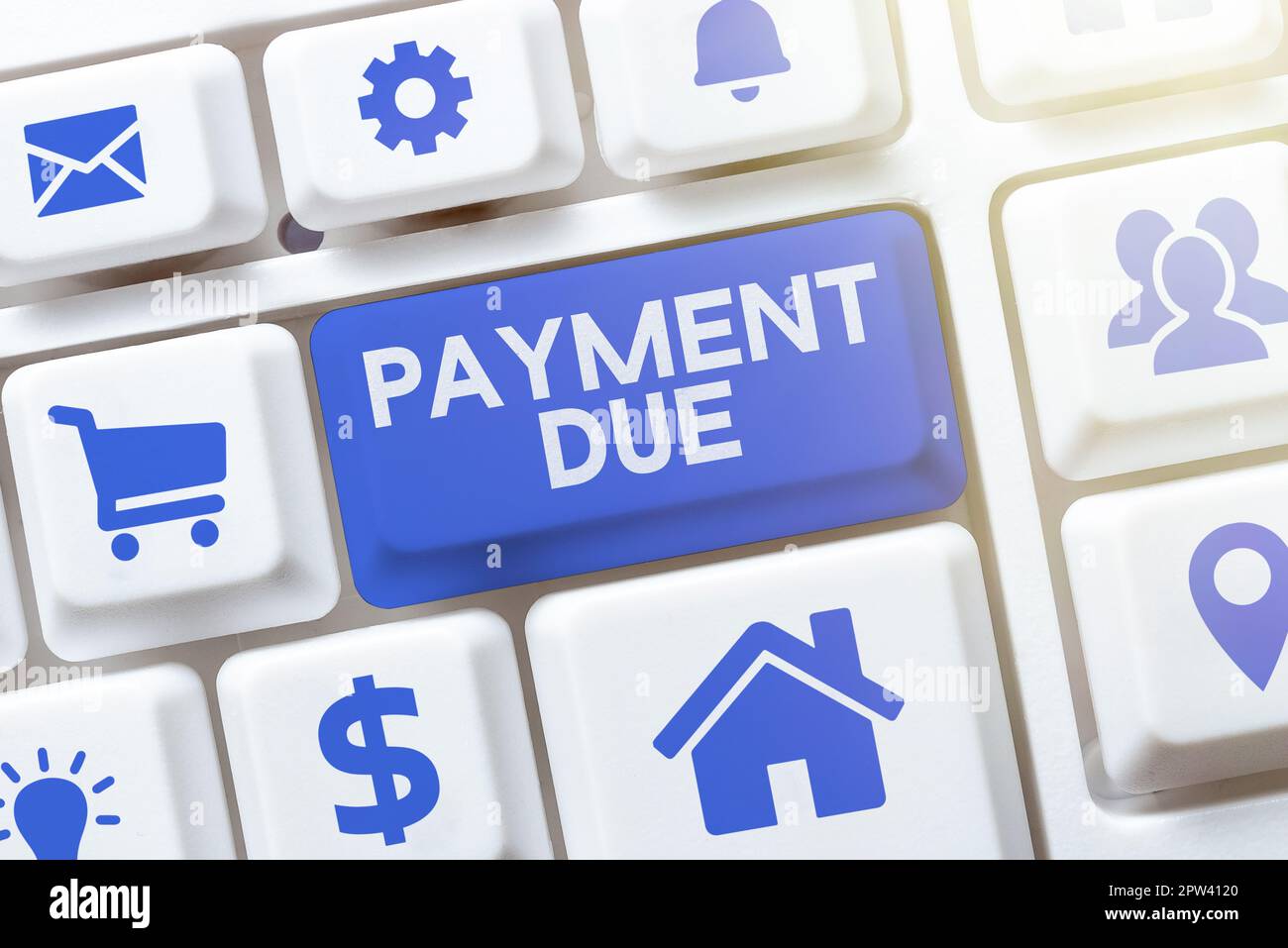 Sign displaying Payment Due, Word for The date when payment should be ...