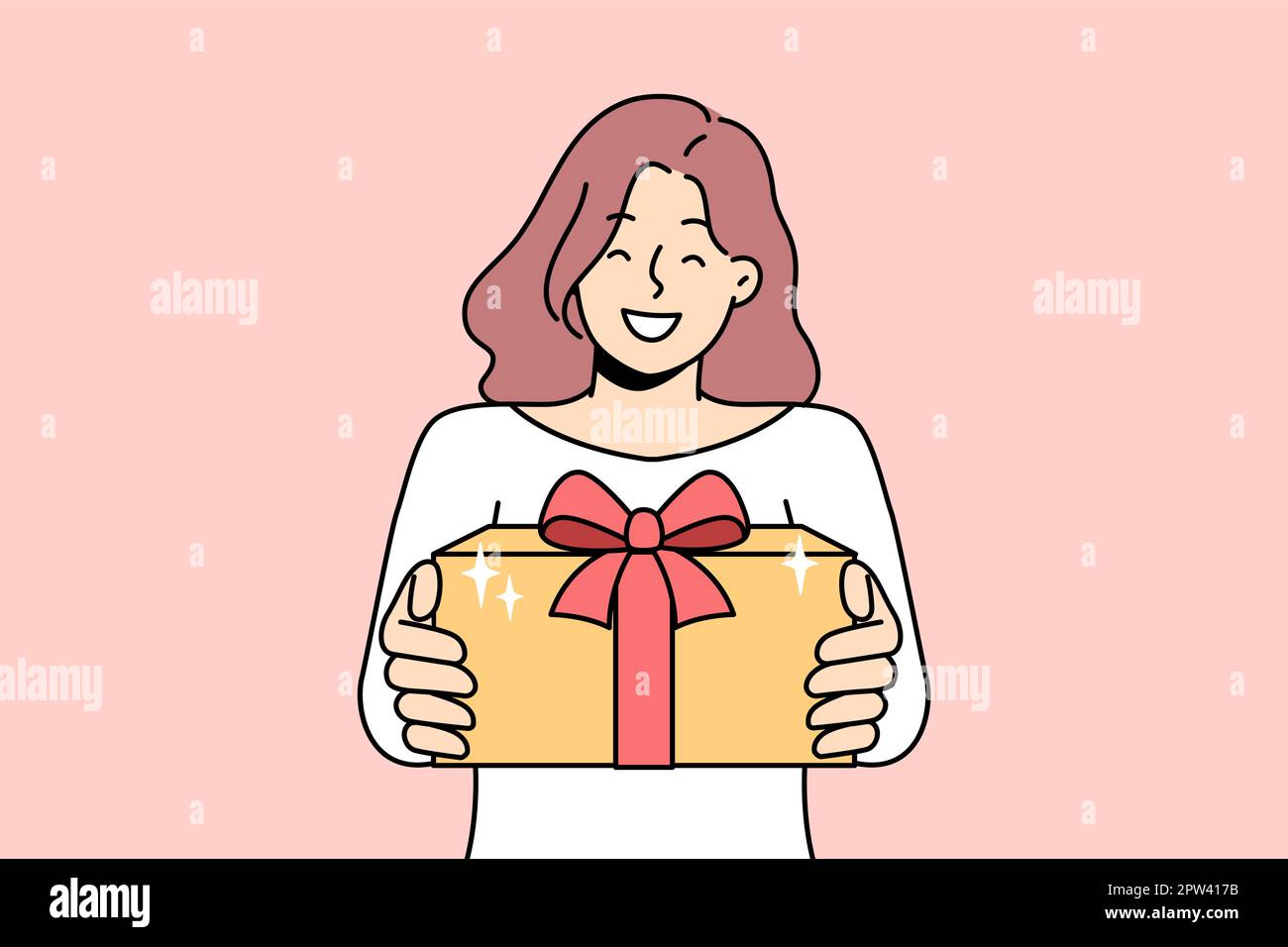 Hands presenting package Stock Vector Images - Alamy