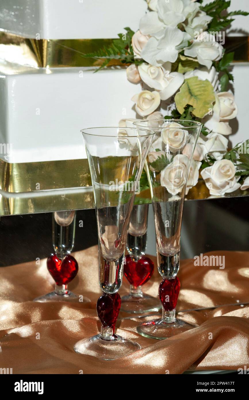 Social event; Glasses For Toasting The Bride And Groom At Their Wedding ...