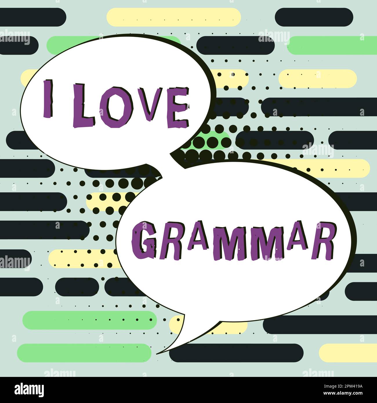 Text sign showing I Love Grammar, Word Written on act of admiring ...