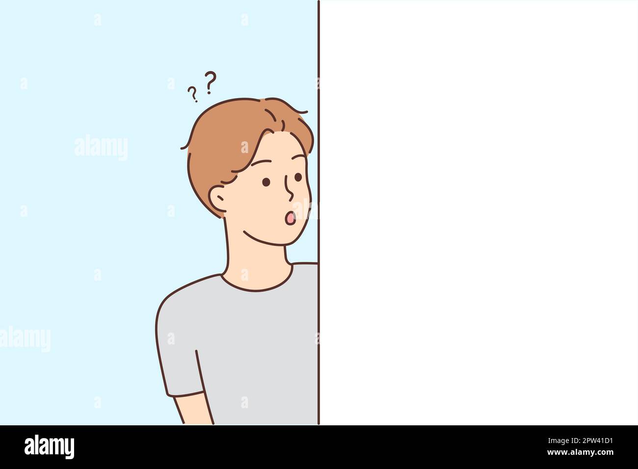 Look around corner Stock Vector Images - Alamy