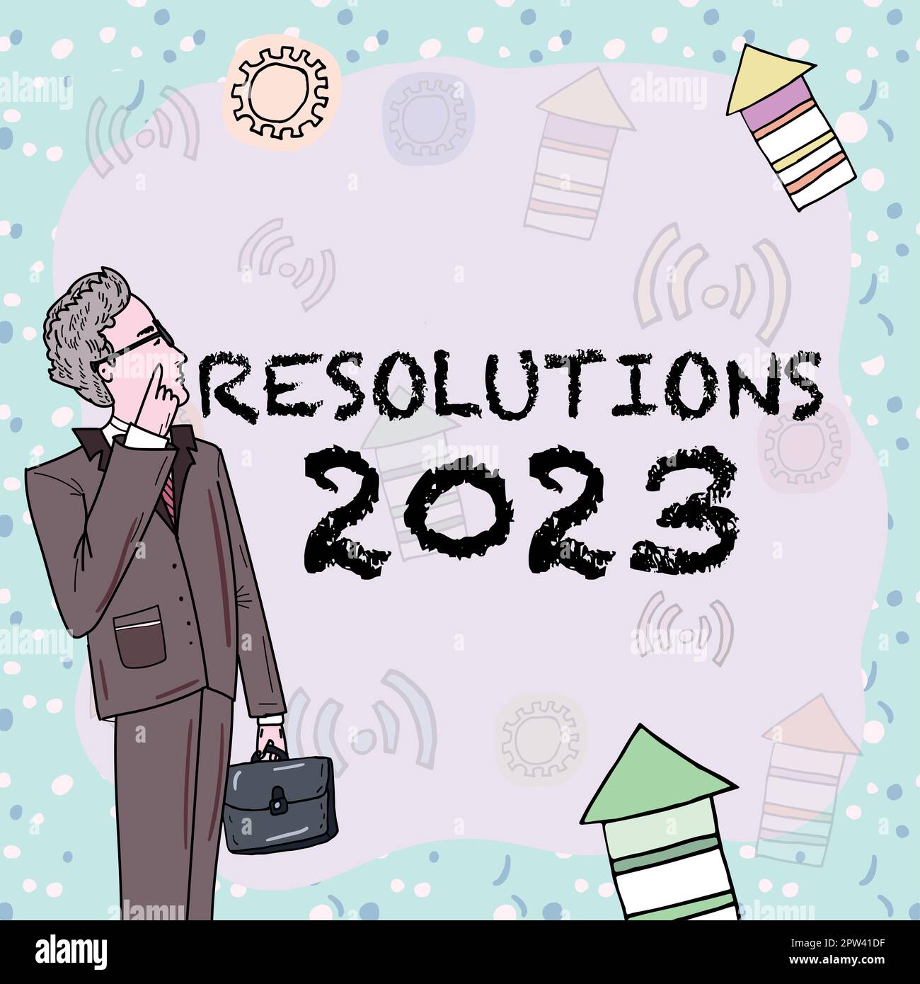 Conceptual caption Resolutions 2023, Word Written on list of things ...