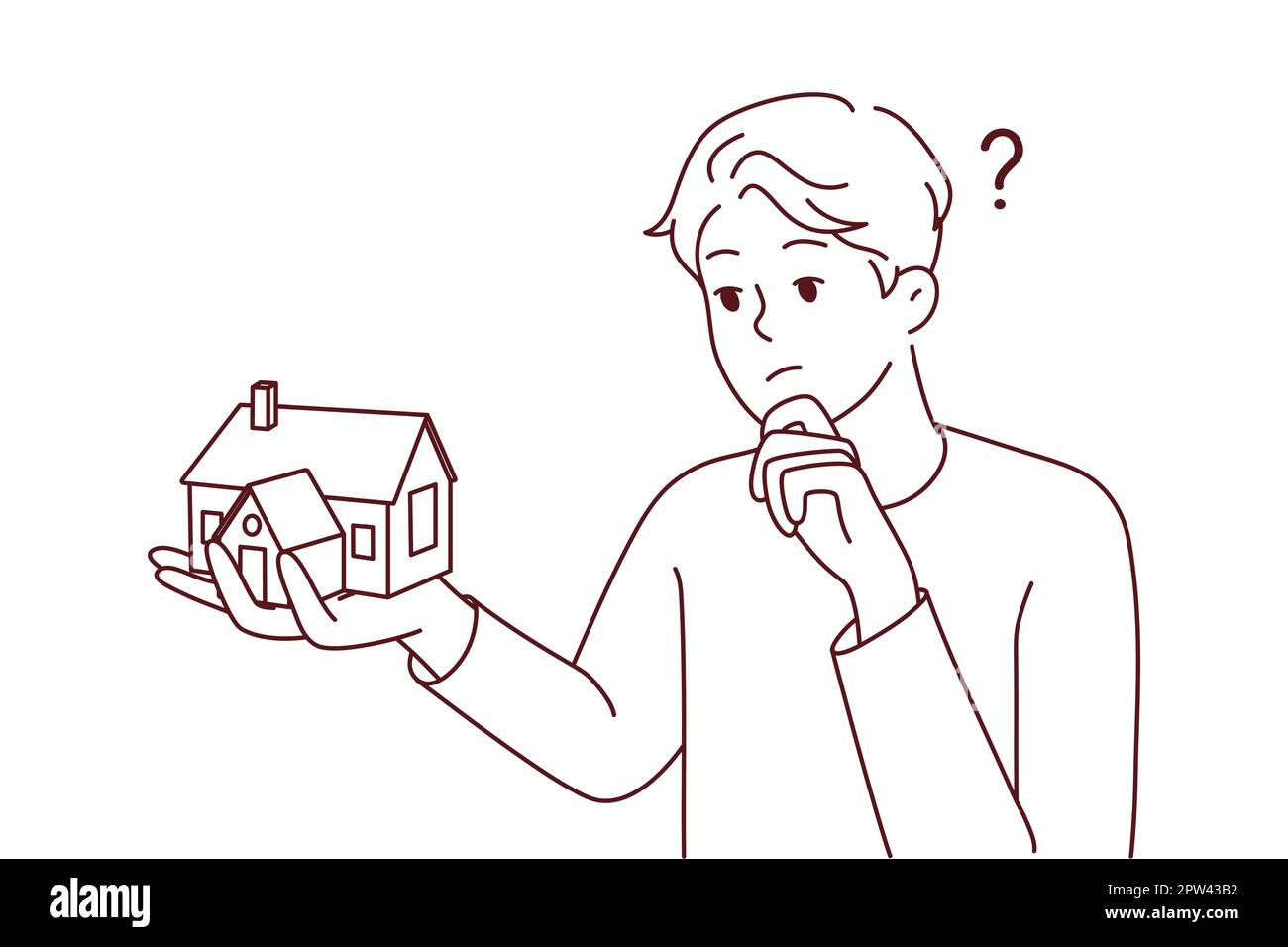 Illustration man house Cut Out Stock Images & Pictures - Alamy