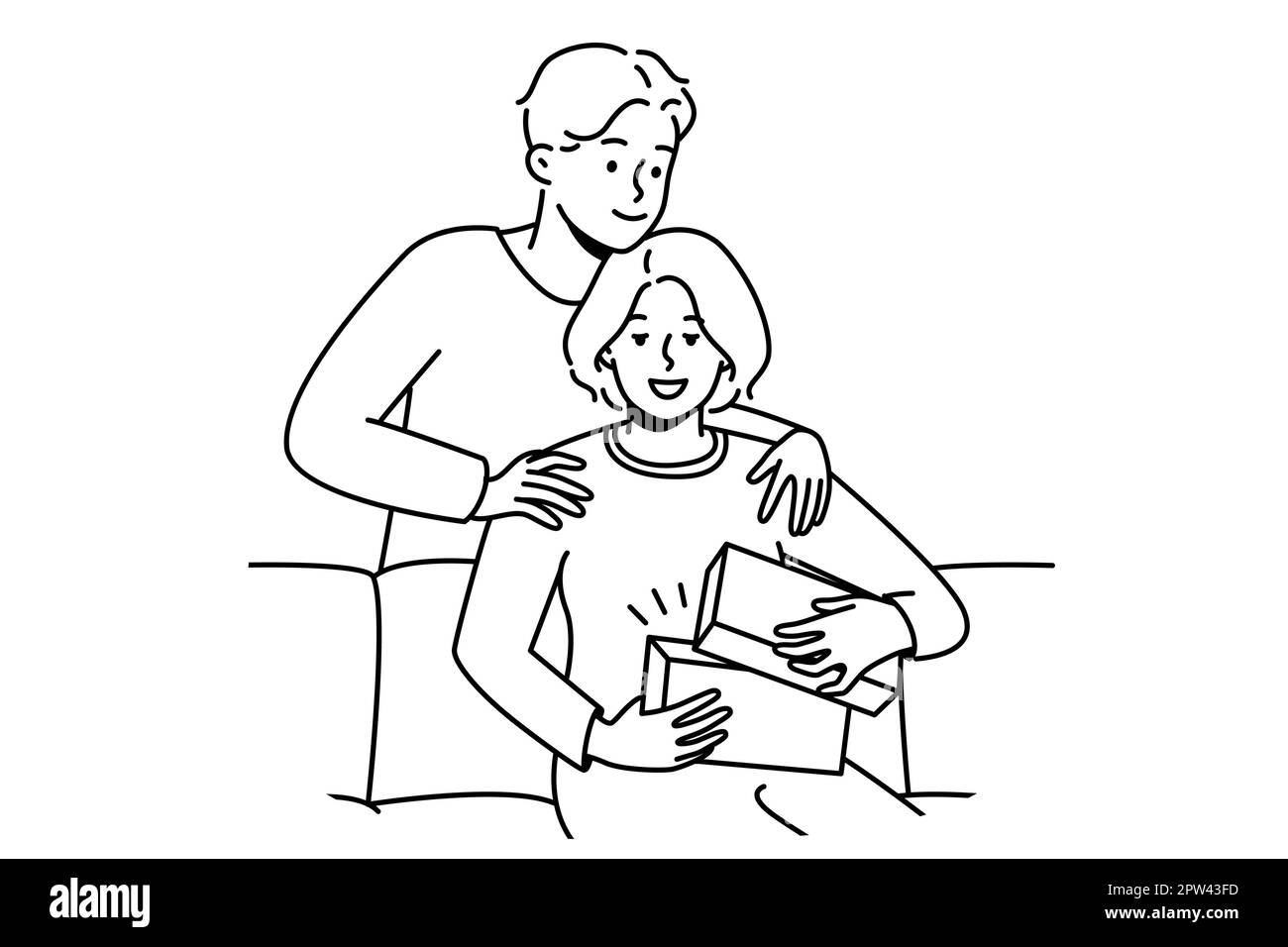 Loving man greeting woman Stock Vector Images - Alamy