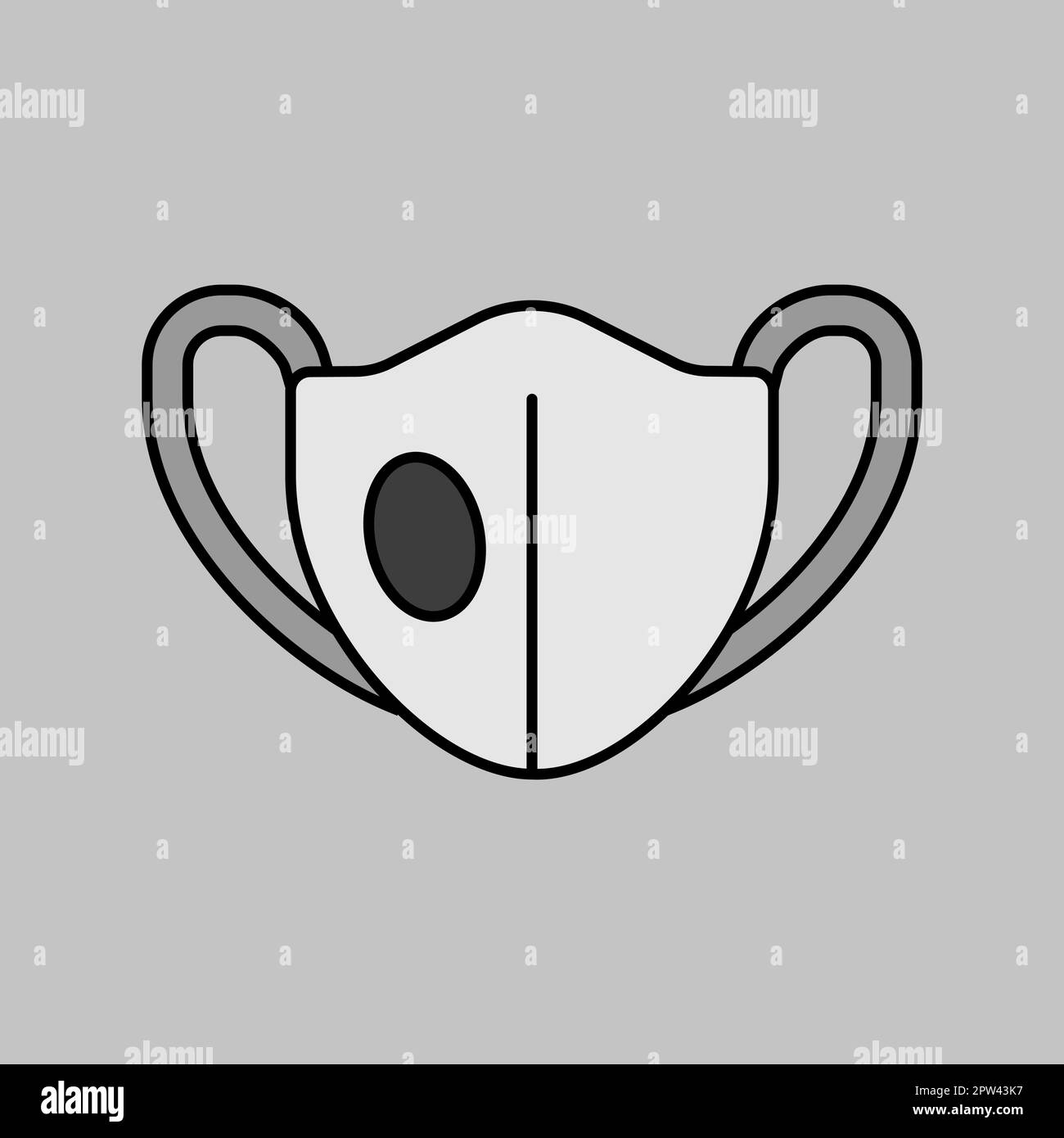 Medical mask vector grayscale icon. Medical sign Stock Vector Image ...