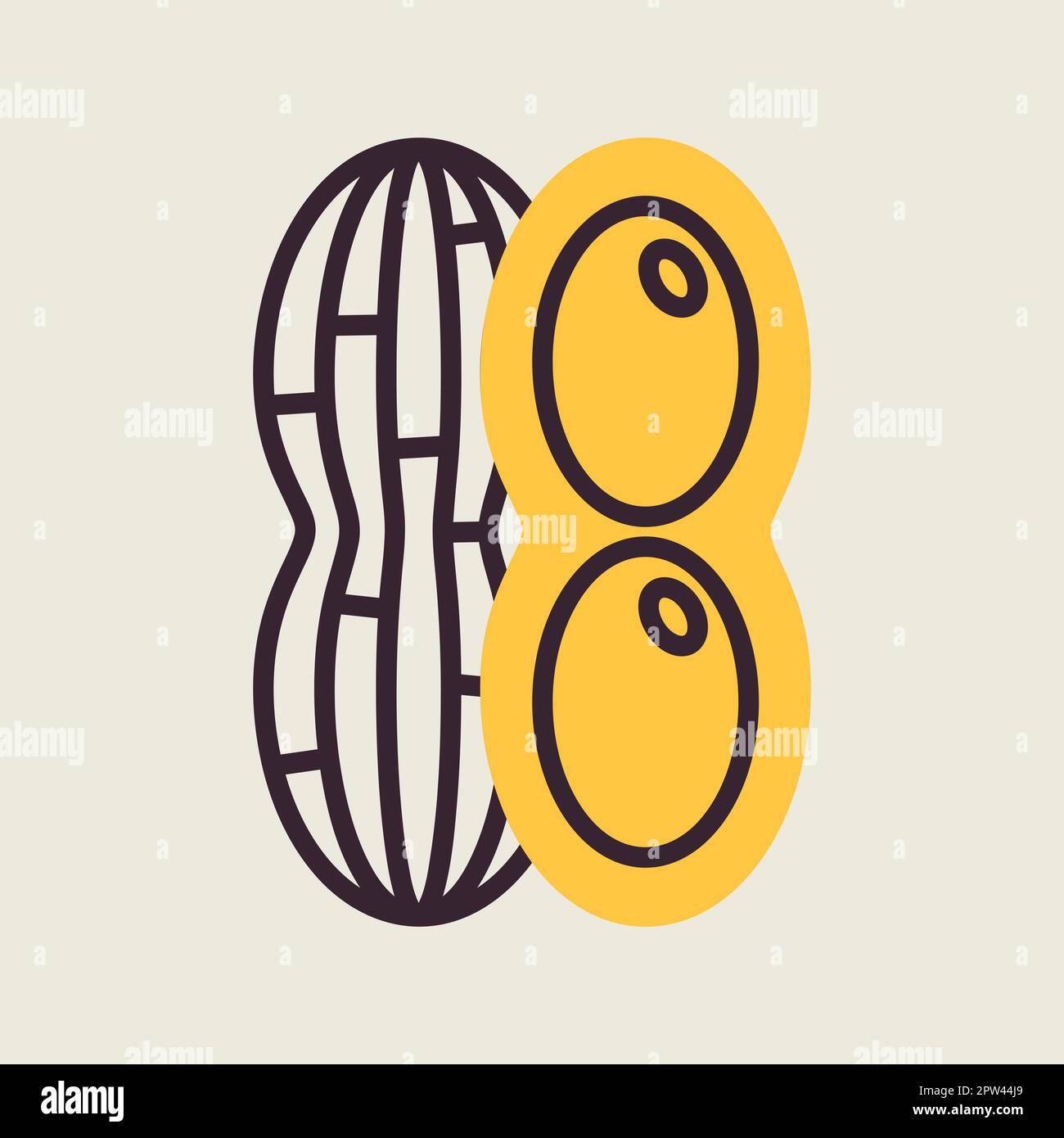 Peanut isolated design vector icon. Vegetable sign. Graph symbol for ...