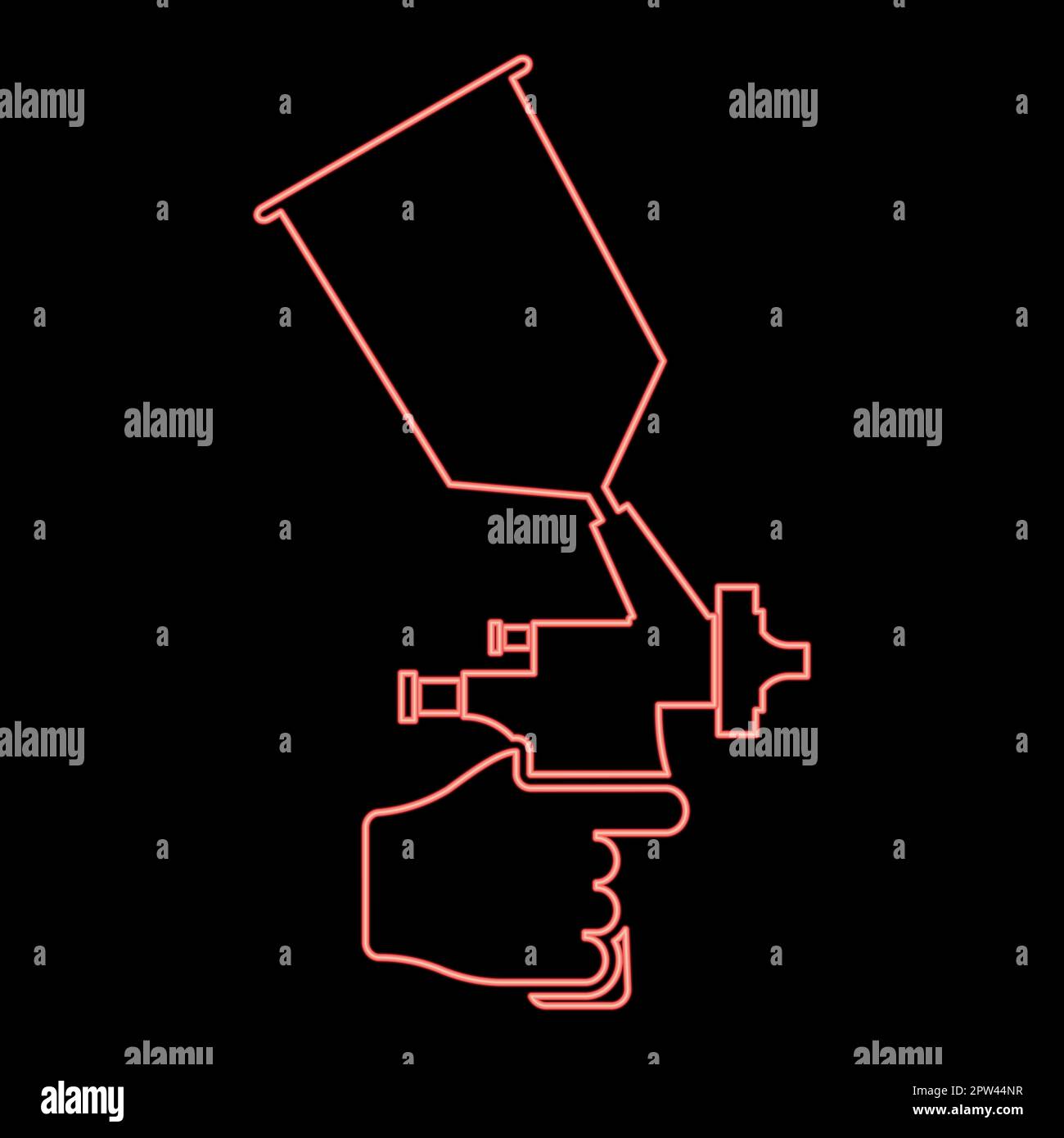 Neon spray gun holding in hand Sprayer using Arm use tool atomizer ...