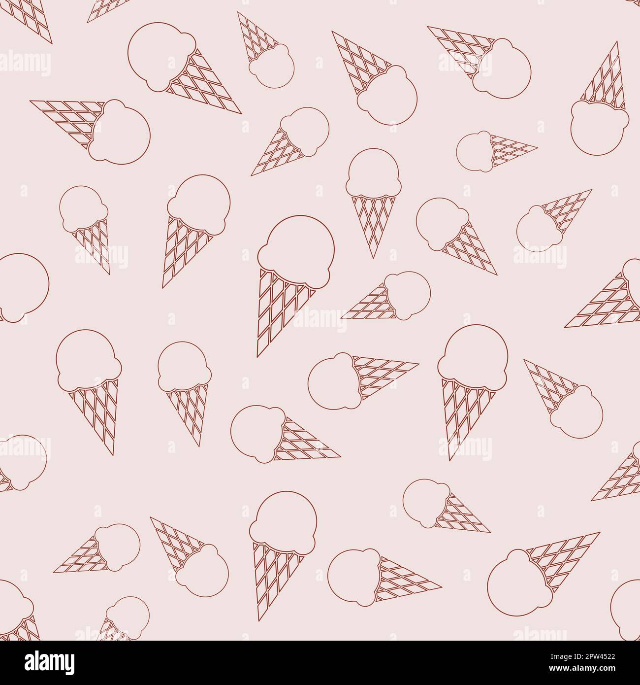 Seamless repeating pattern with outline ice cream Stock Vector Image ...