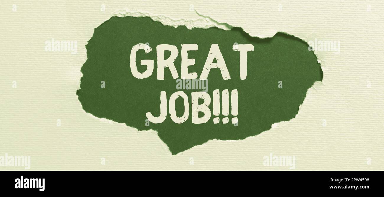 Handwriting text Great Job, Business showcase used praising someone for ...