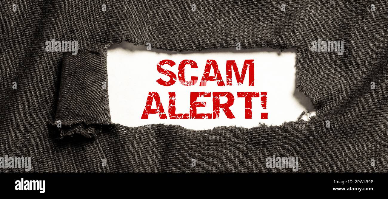 Text sign showing Scam Alert, Concept meaning warning someone about ...