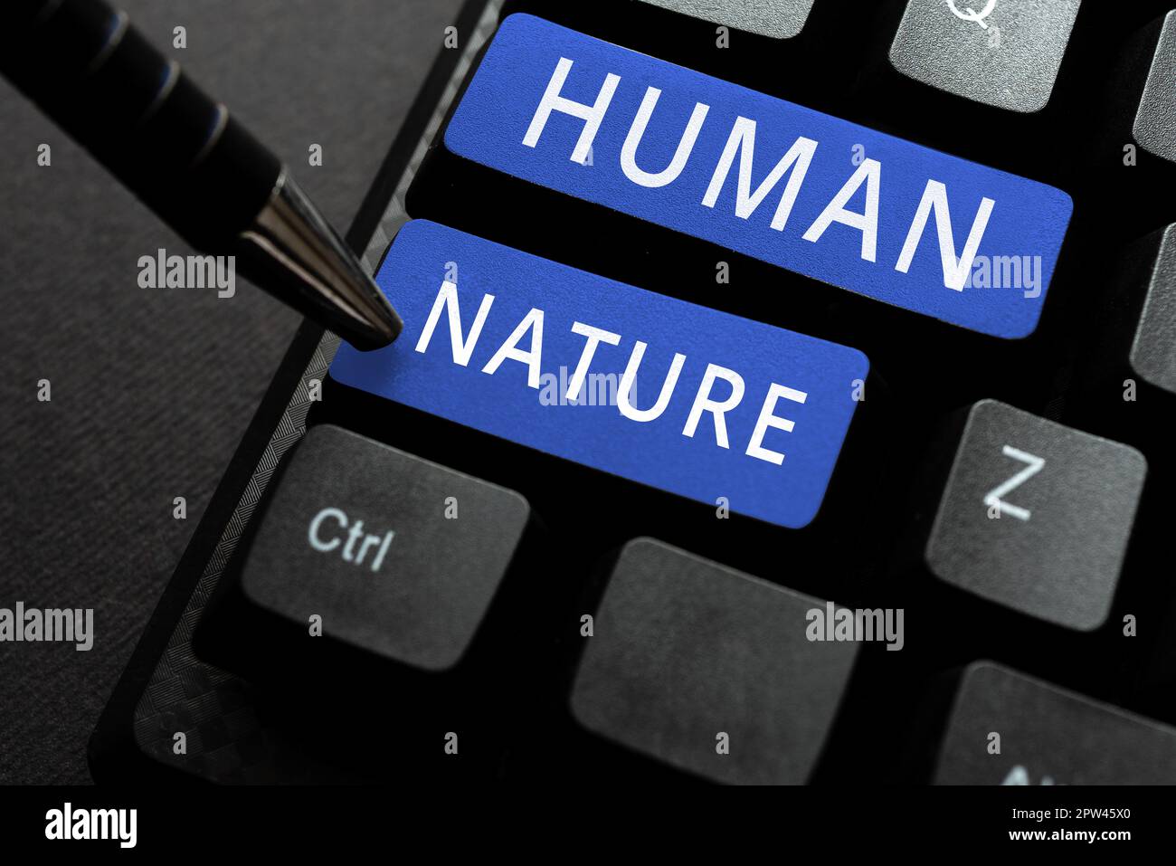 Handwriting text Human Nature, Concept meaning psychological ...