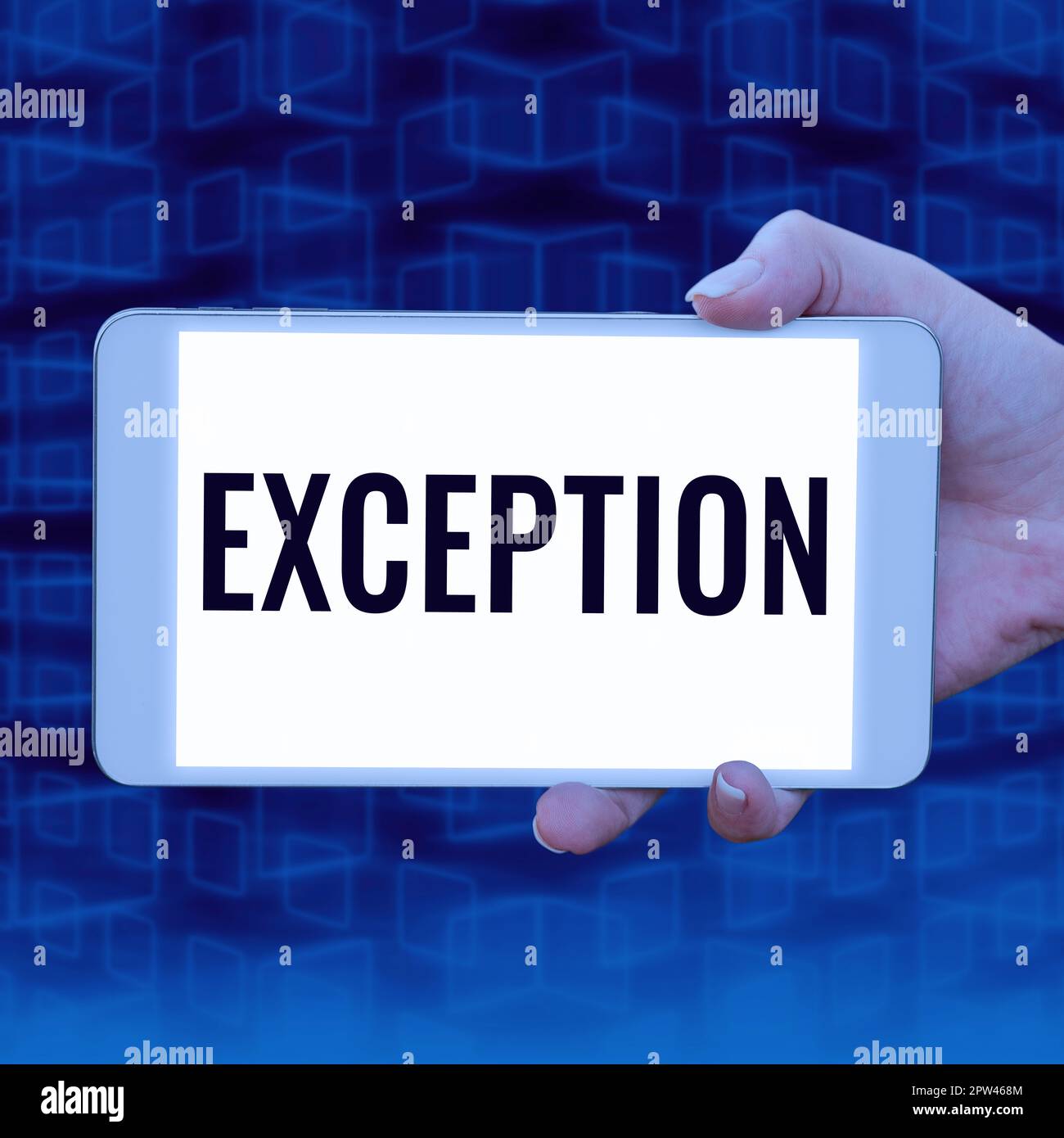 Hand writing sign Exception, Business overview person or thing that is ...