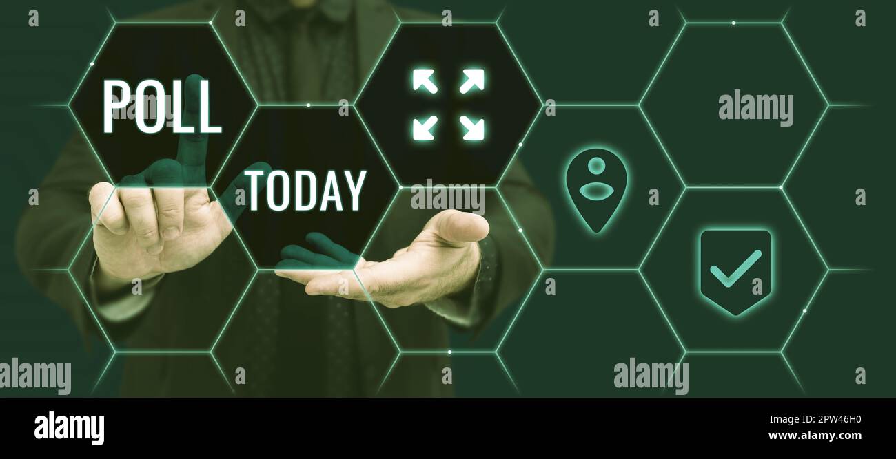 Text showing inspiration Poll, Business approach Record of the number ...