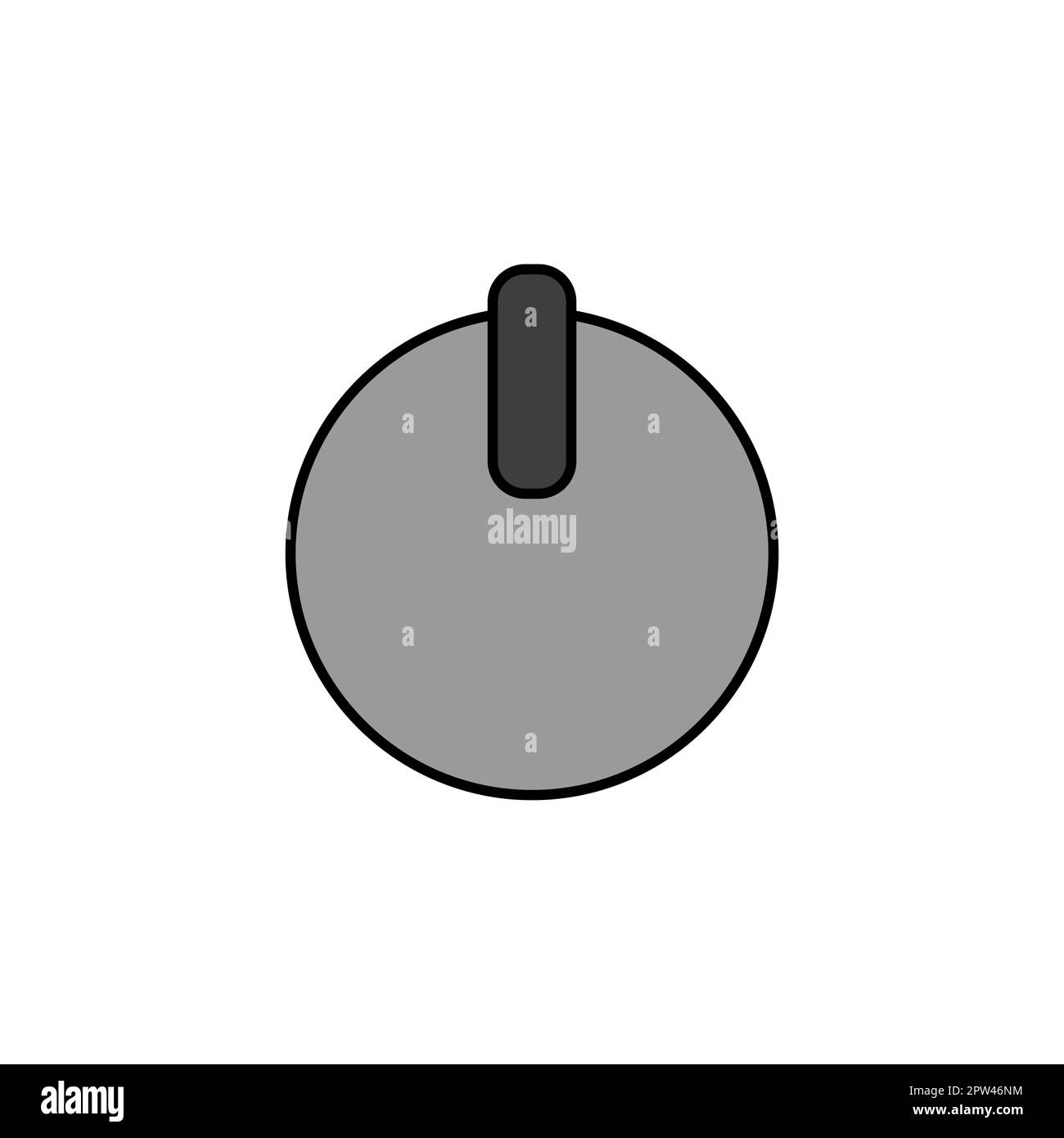 Power button color vector flat grayscale icon. Graph symbol for music ...