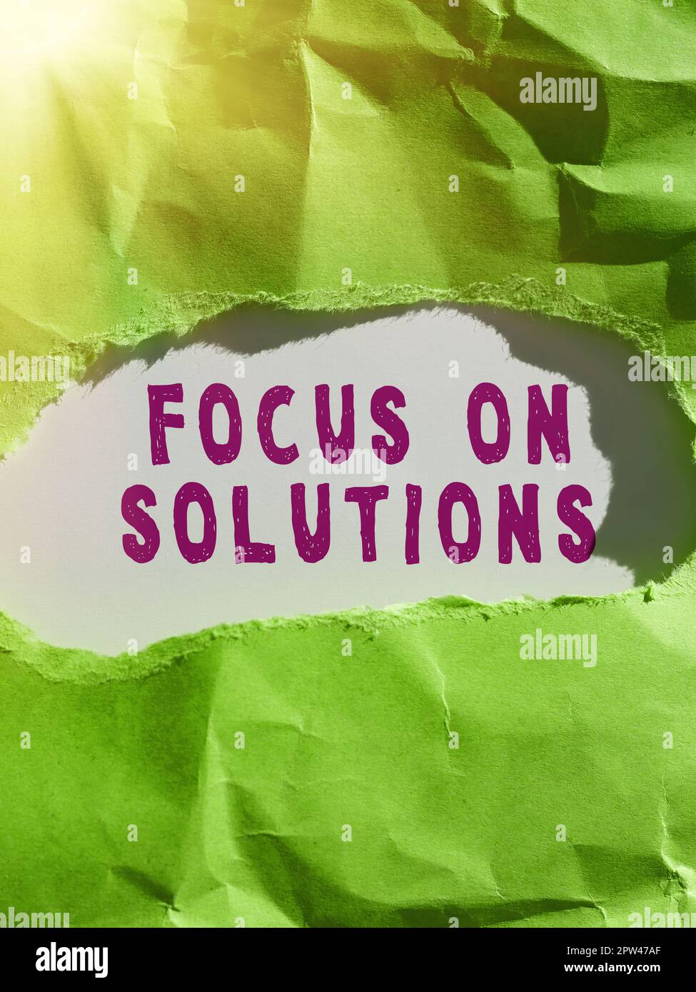 Conceptual display Focus On Solutions, Conceptual photo powerful ...