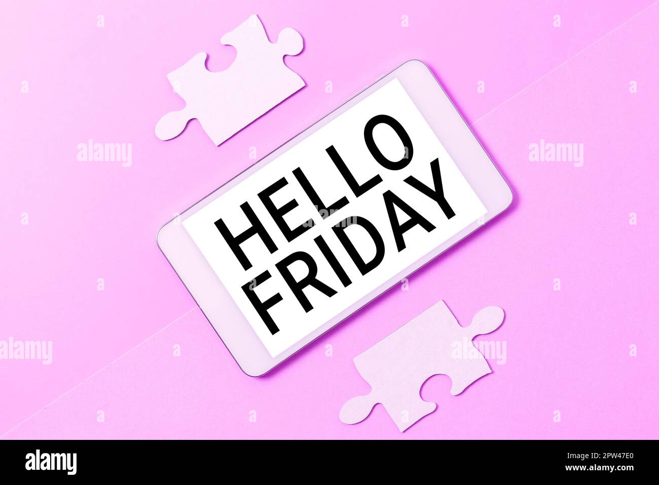Hand writing sign Hello Friday, Internet Concept Greetings on Fridays ...