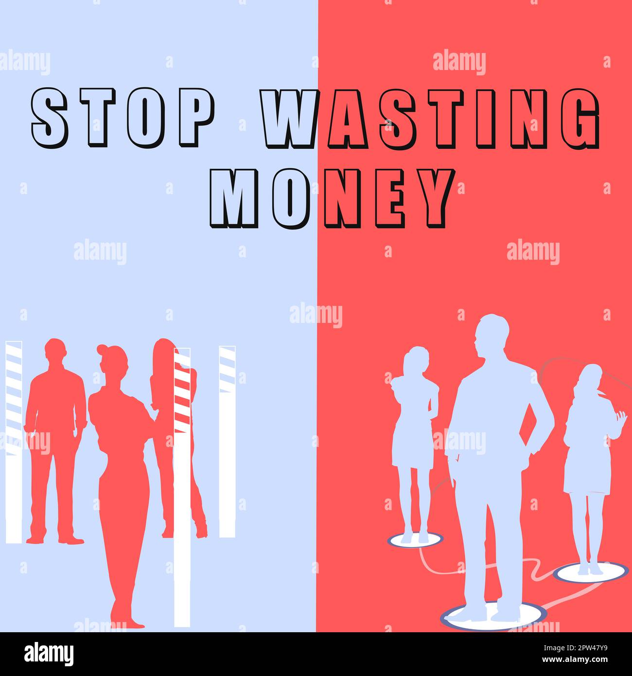 Conceptual caption Stop Wasting Money, Internet Concept advicing person ...