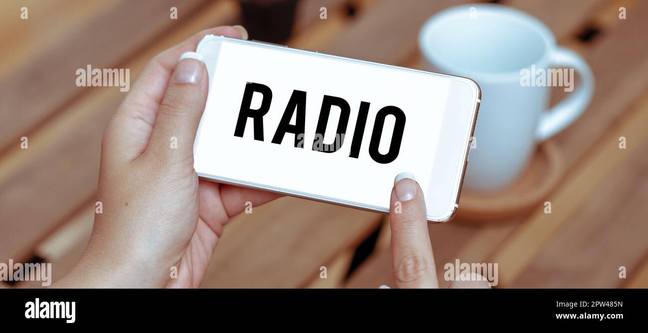 Handwriting text Radio, Internet Concept transmission reception ...