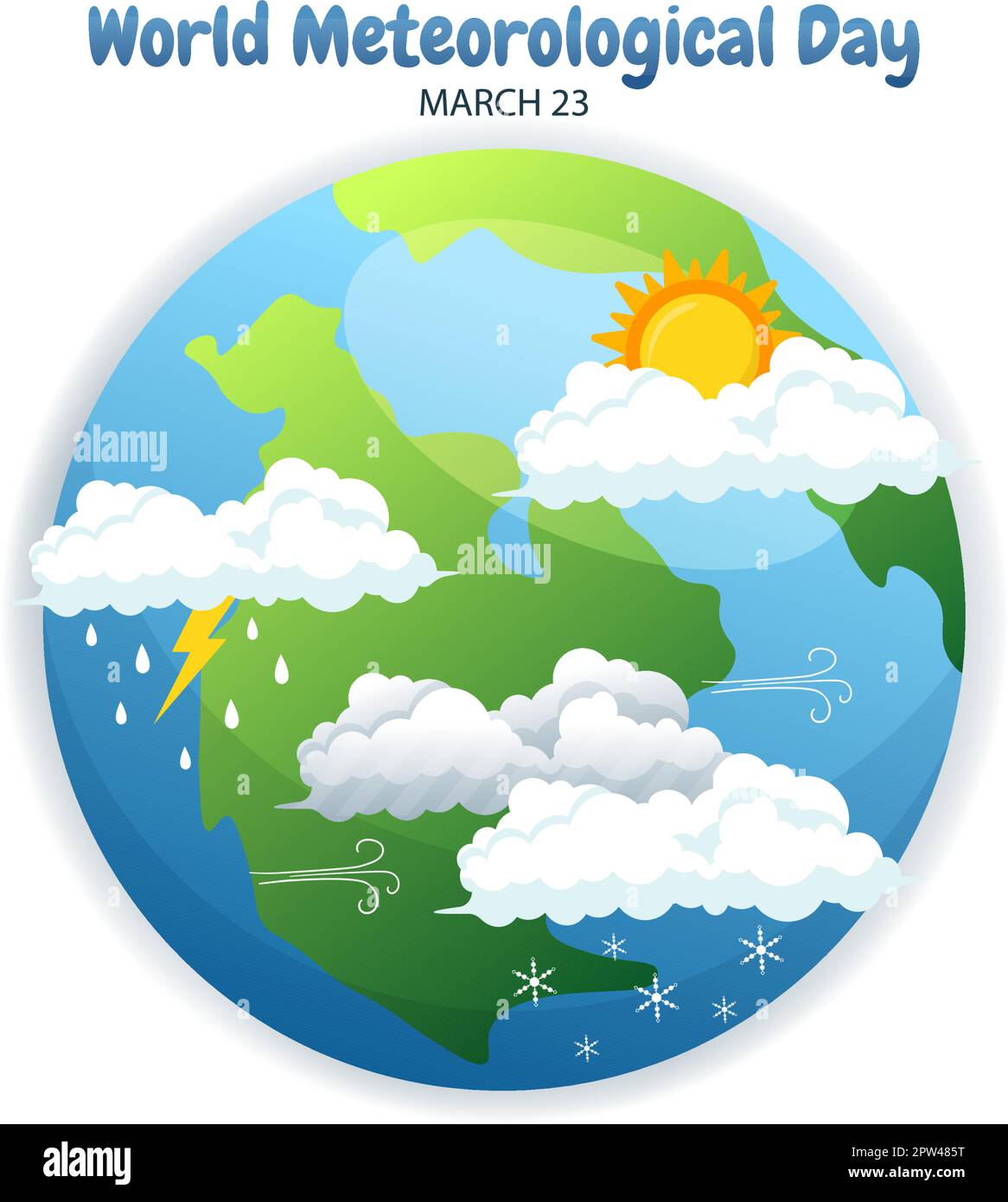 World Meteorological Day Illustration with Meteorology Science and ...