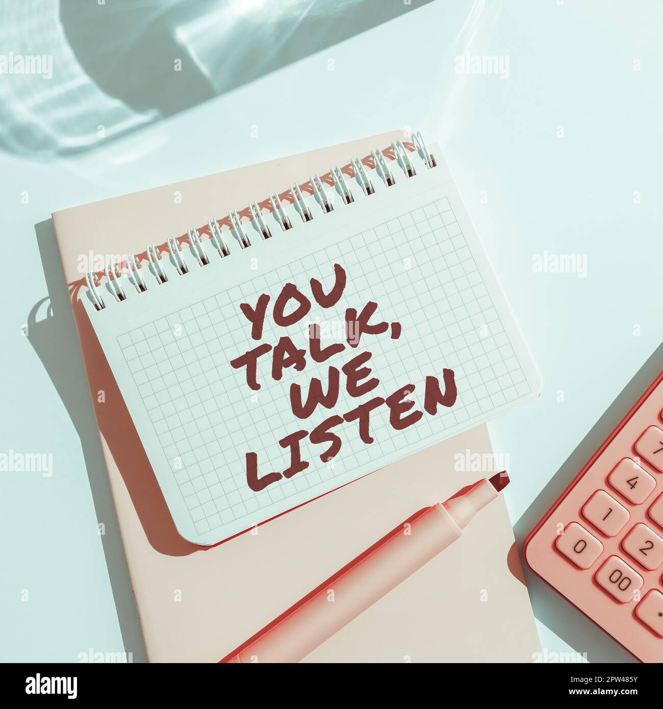 Text showing inspiration You Talk, We Listen, Business approach Two Way ...