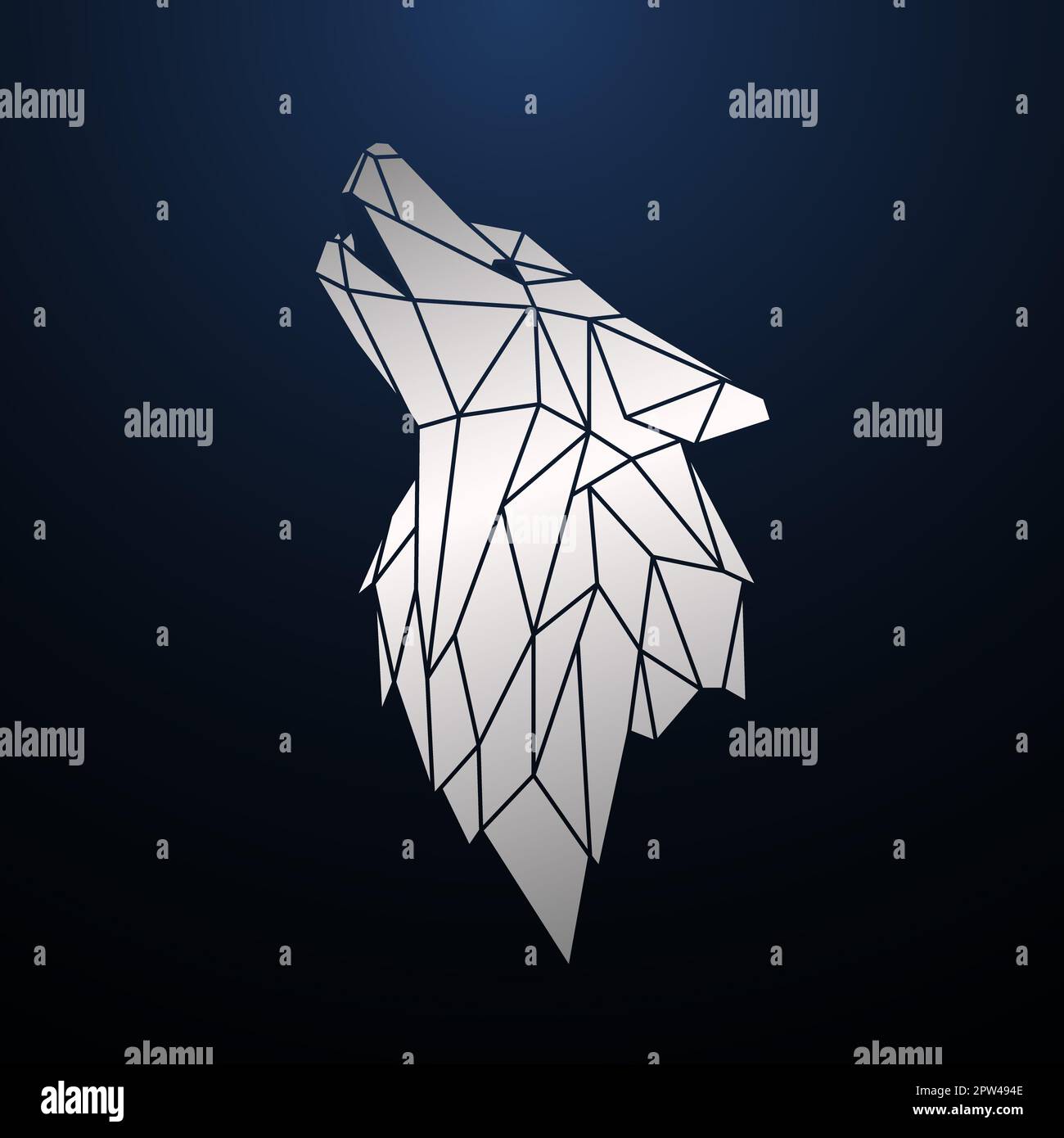 Geometric Wolf Howling