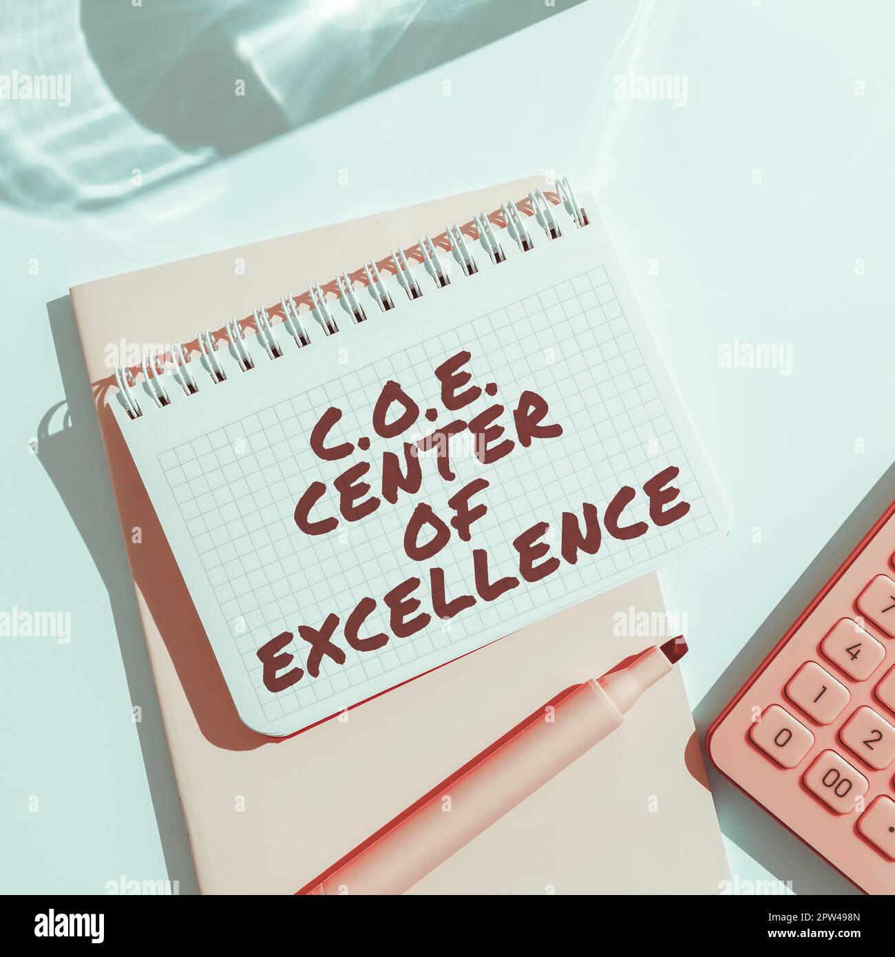 Handwriting text C.O.E. Center Of Excellence, Business concept being ...