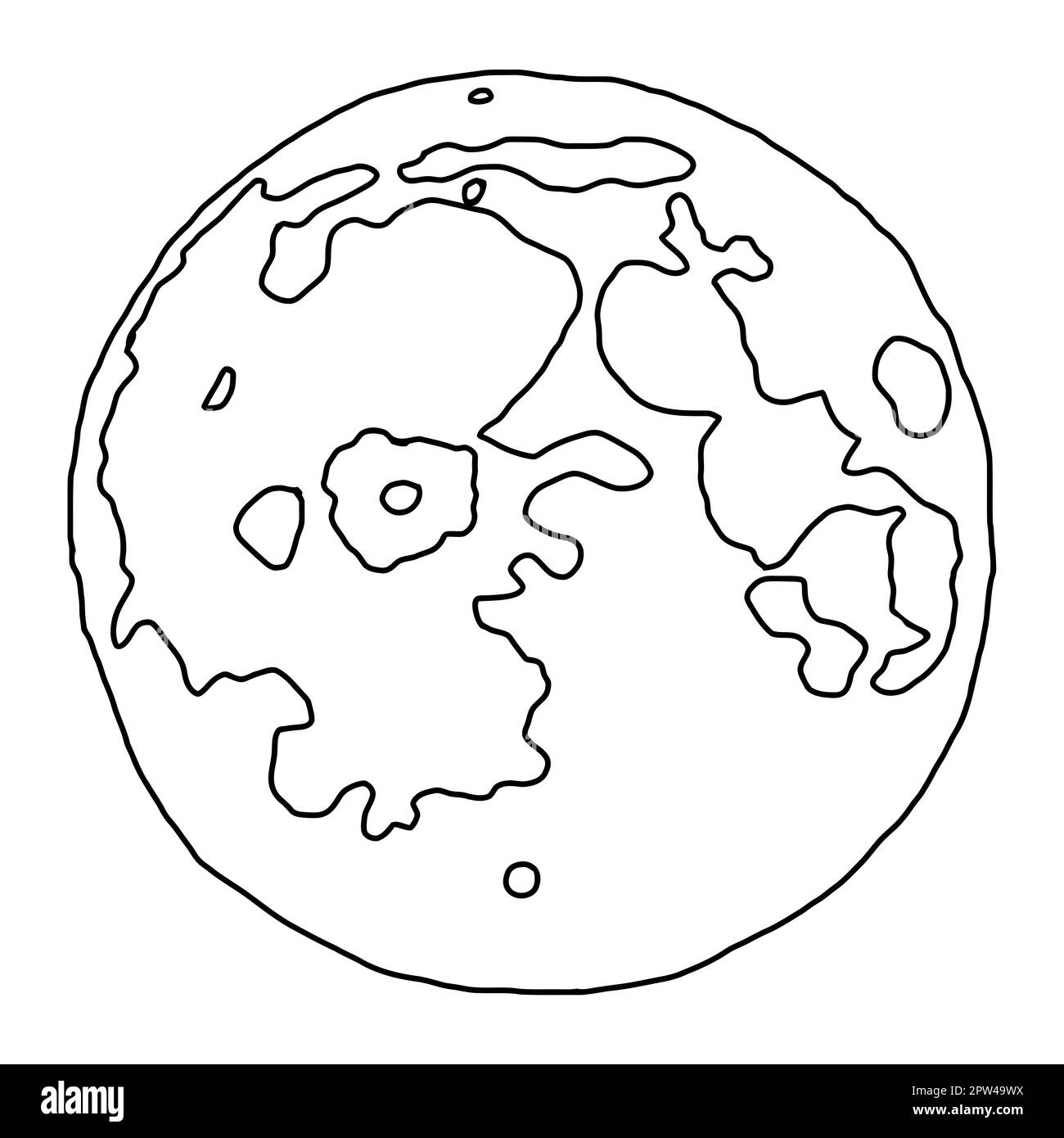 line art illustration of the full moon Stock Photo - Alamy