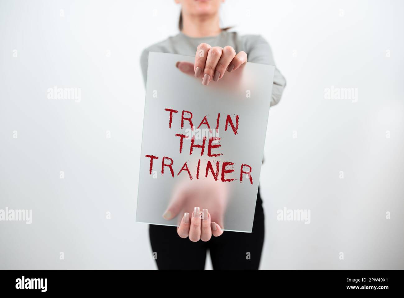 Writing displaying text Train The Trainer, Business idea identified to teach mentor or train ...