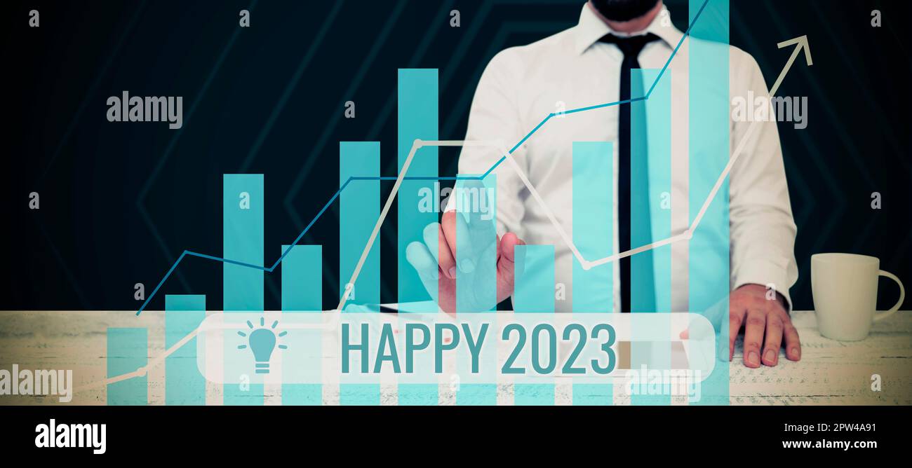 Inspiration showing sign Happy 2023, Concept meaning celebration of the ...