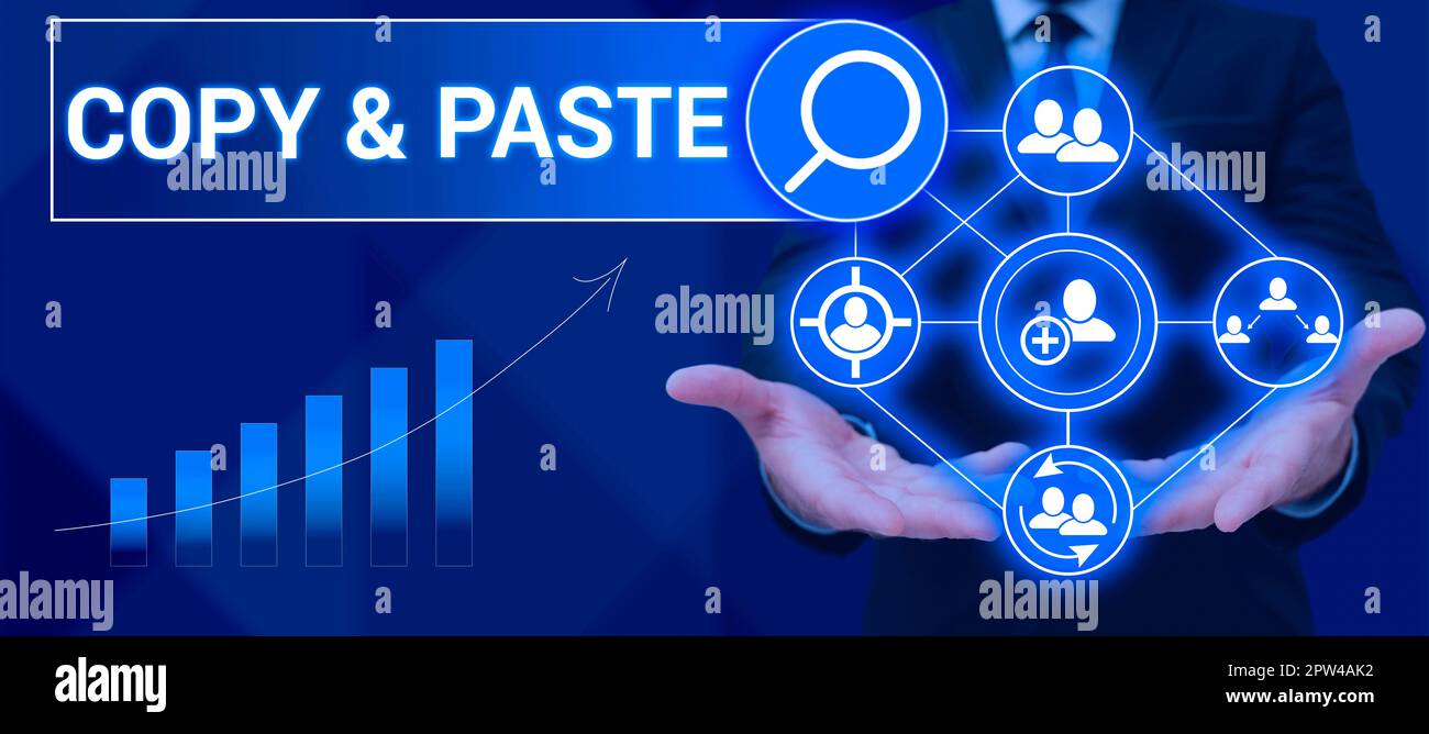 Writing displaying text Copy Paste, Business concept an imitation ...