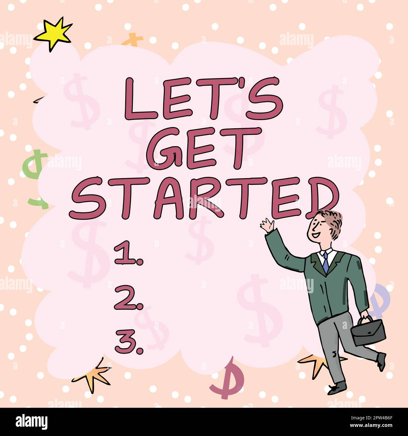 Text showing inspiration Let's Get Started, Word Written on To begin ...