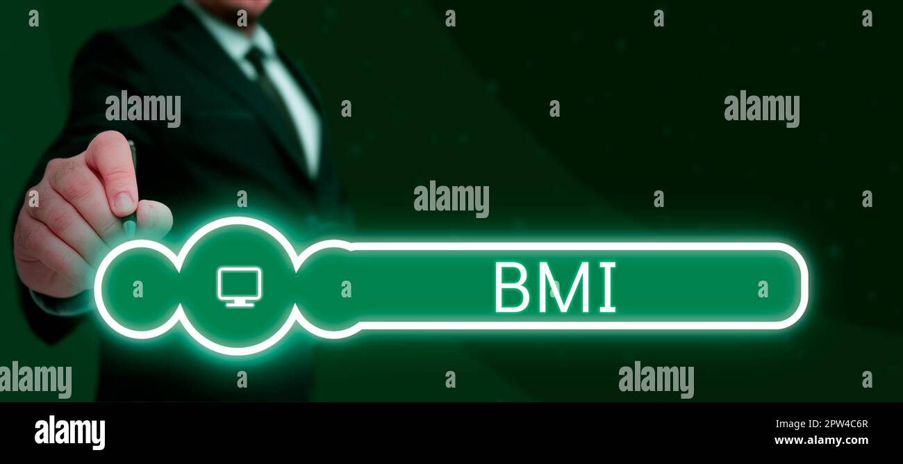 Conceptual caption Bmi, Word for Method of estimating body fat levels ...