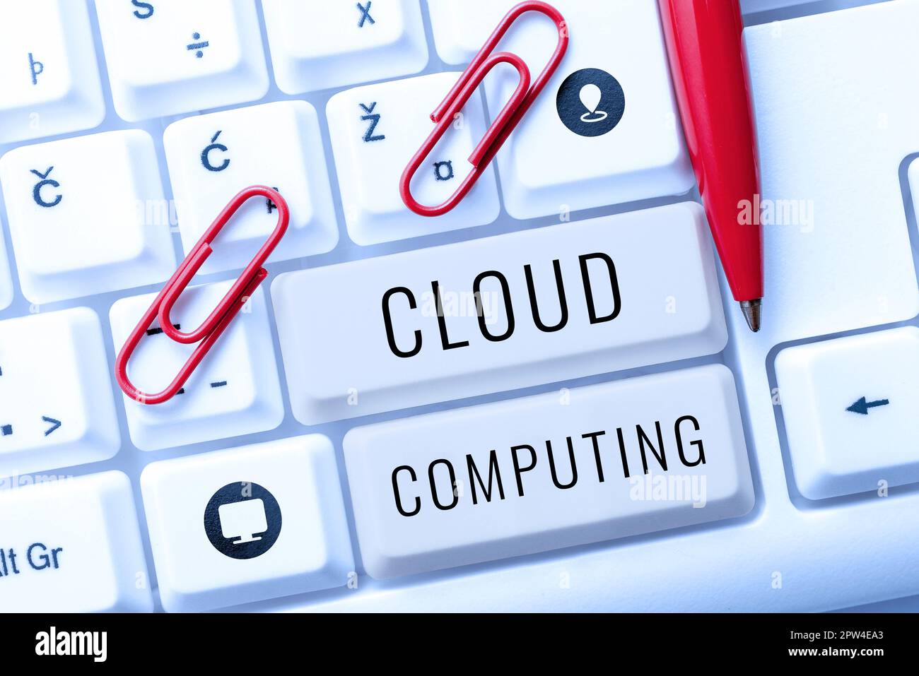 Conceptual display Cloud Computing, Concept meaning storing and accessing data and programs over ...