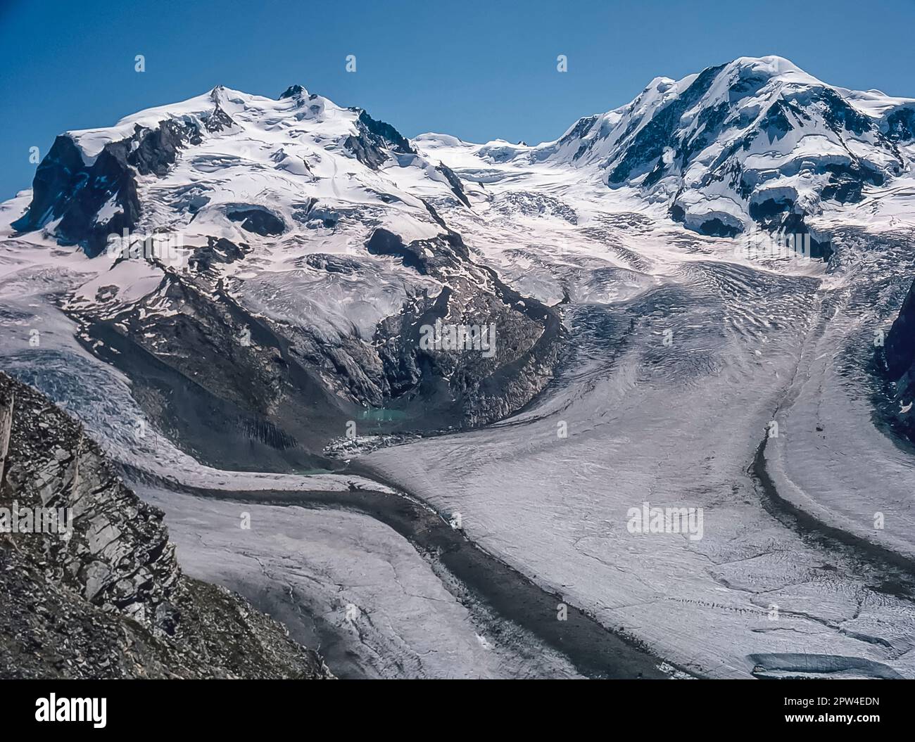 This series of images are of the mountains near the Swiss resort town ...