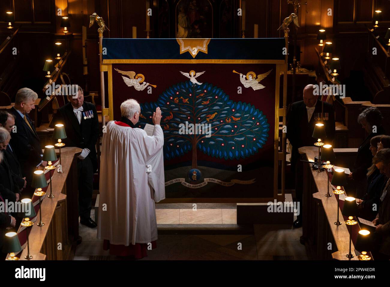 The anointing screen which will be used in the coronation of Britain's ...