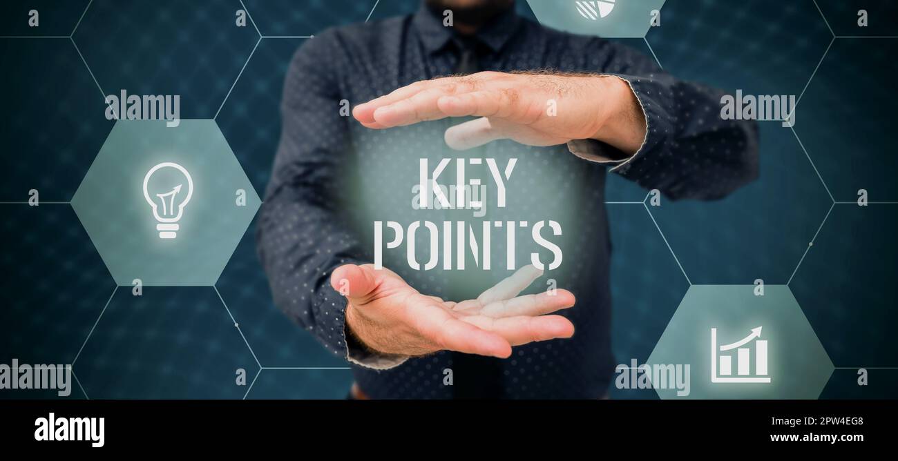 Text caption presenting Key Points, Internet Concept most important ...