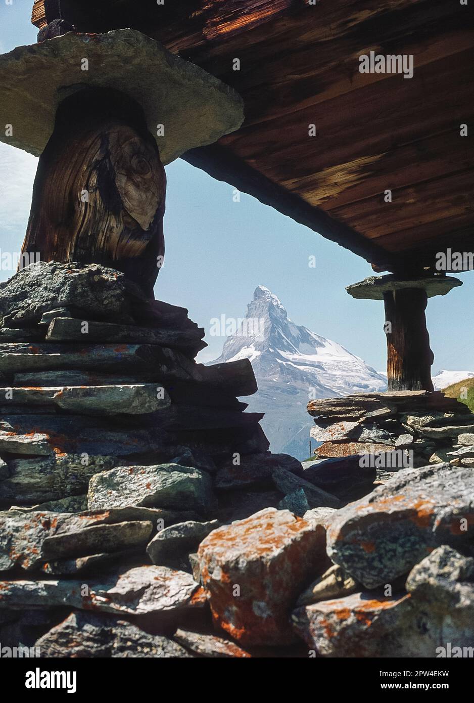 This series of images are of the mountains near the Swiss resort town ...