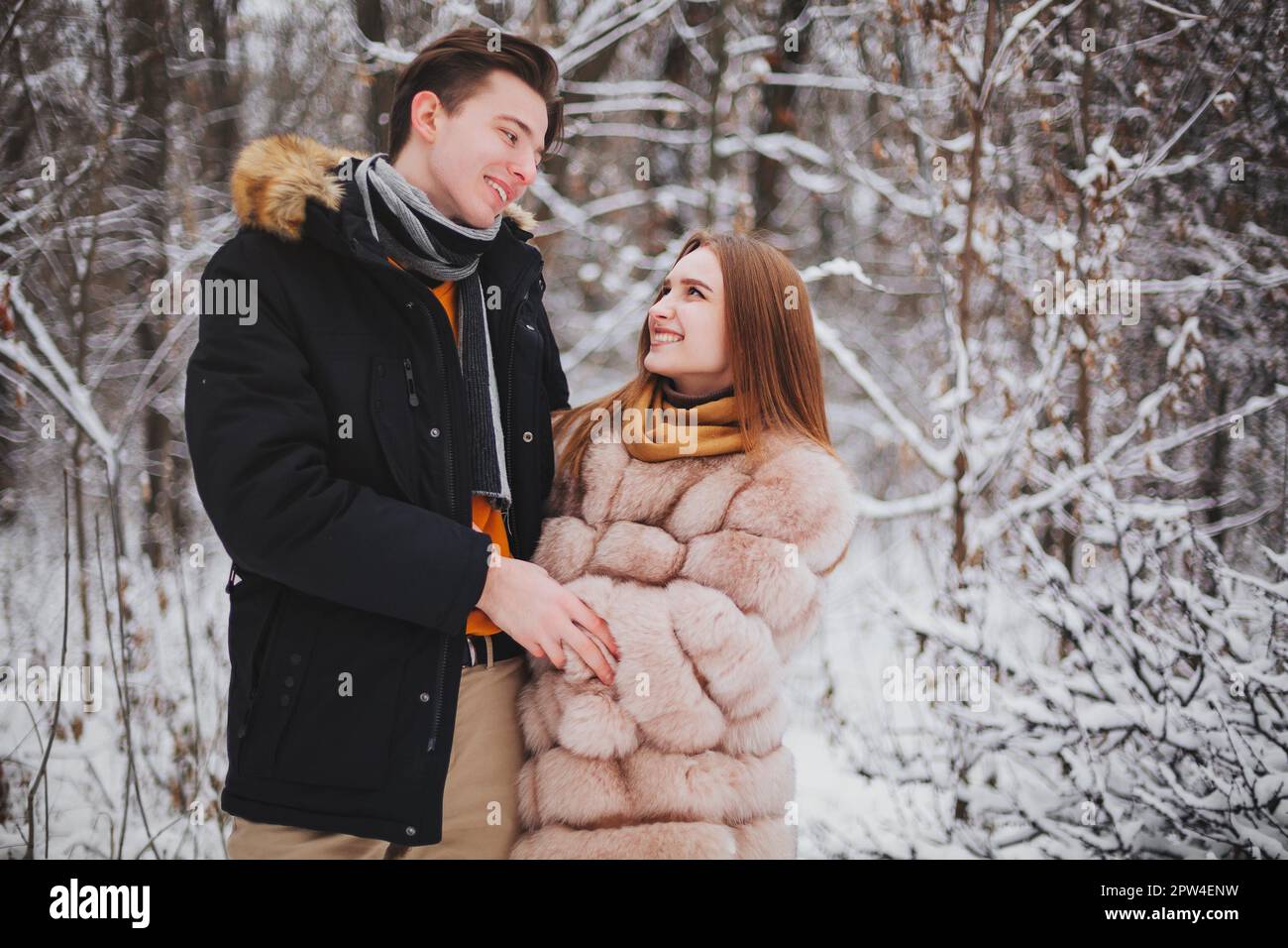 Photo of beautiful young teen couple spending time together outside in ...