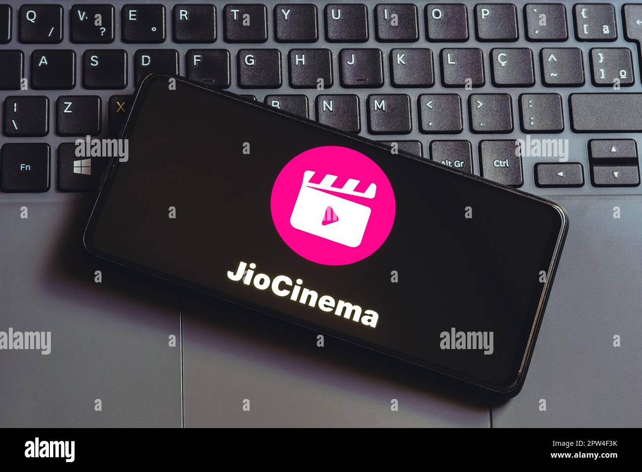 In this photo illustration, the JioCinema logo is displayed on a ...
