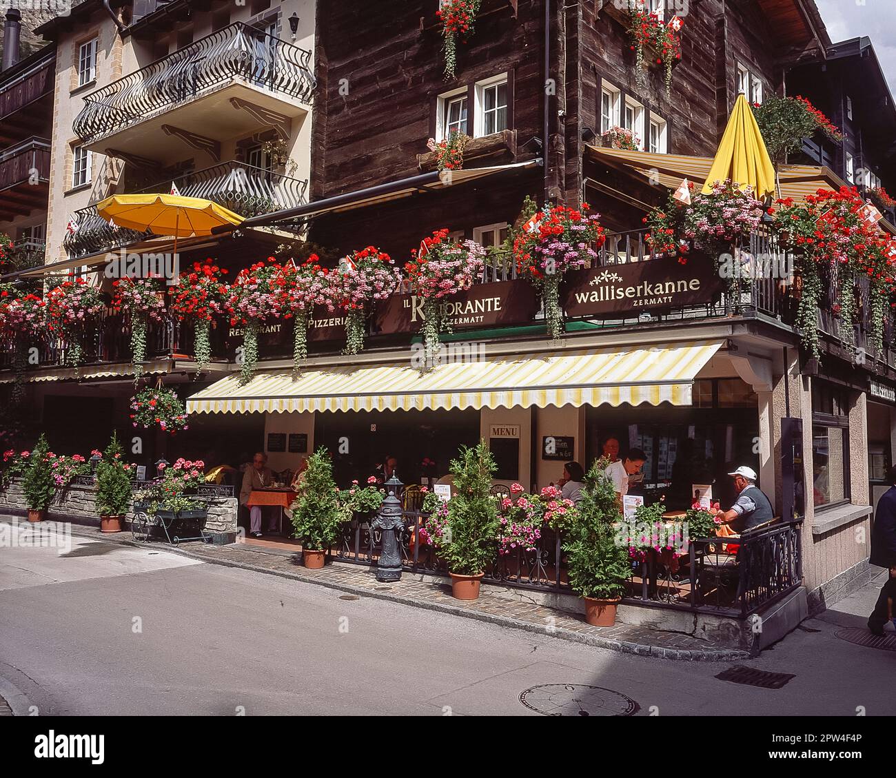 This series of images are of the mountains near the Swiss resort town ...
