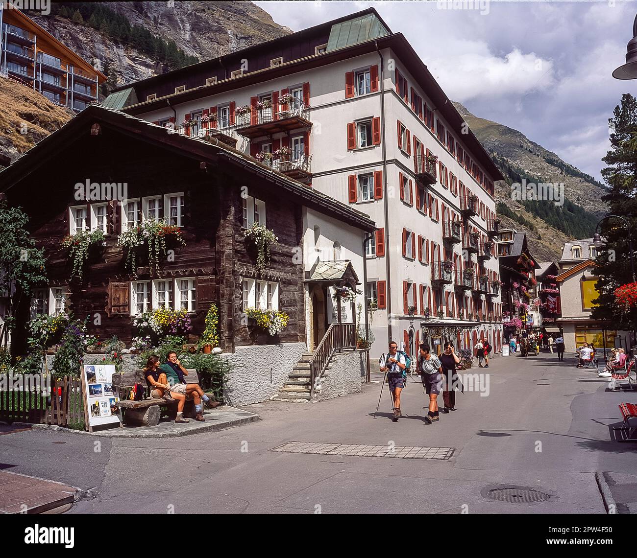 This series of images are of the mountains near the Swiss resort town ...