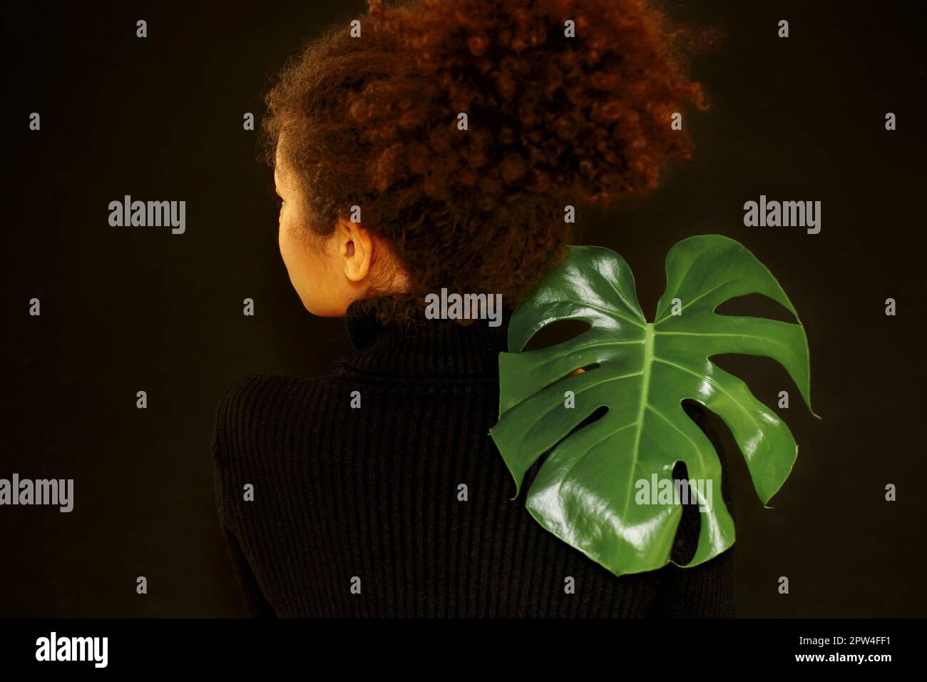 Natural beauty. Dark studio portrait of young african-american woman ...