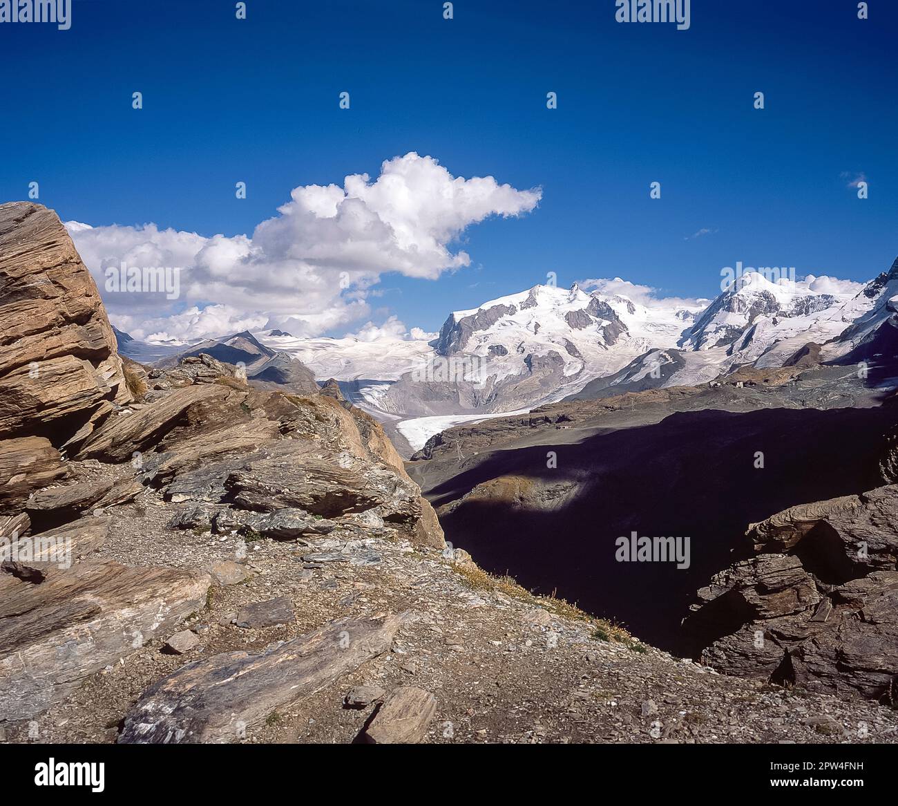 This series of images are of the mountains near the Swiss resort town ...