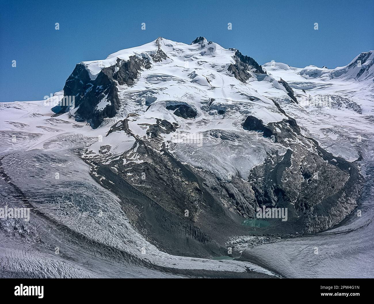 This series of images are of the mountains near the Swiss resort town ...