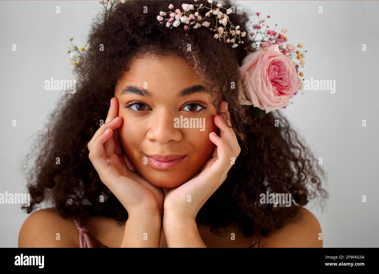Flowers In Curly Hair