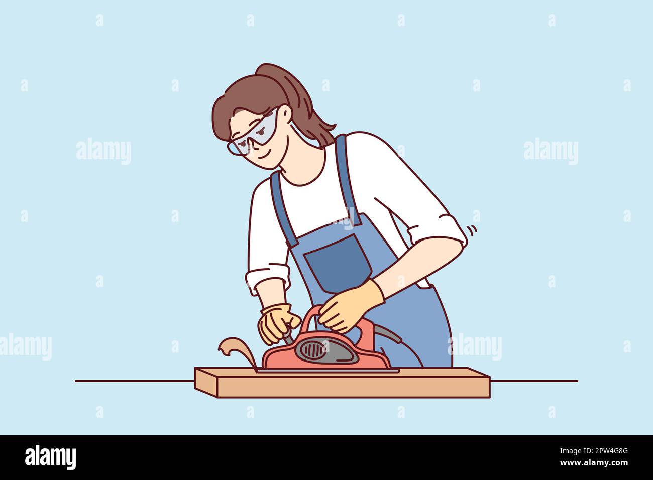 Furniture maker woman Stock Vector Images - Alamy