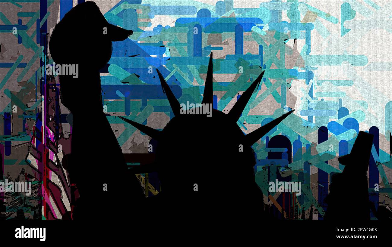 New York Statue of Liberty in a Pop Art Style Stock Photo - Alamy