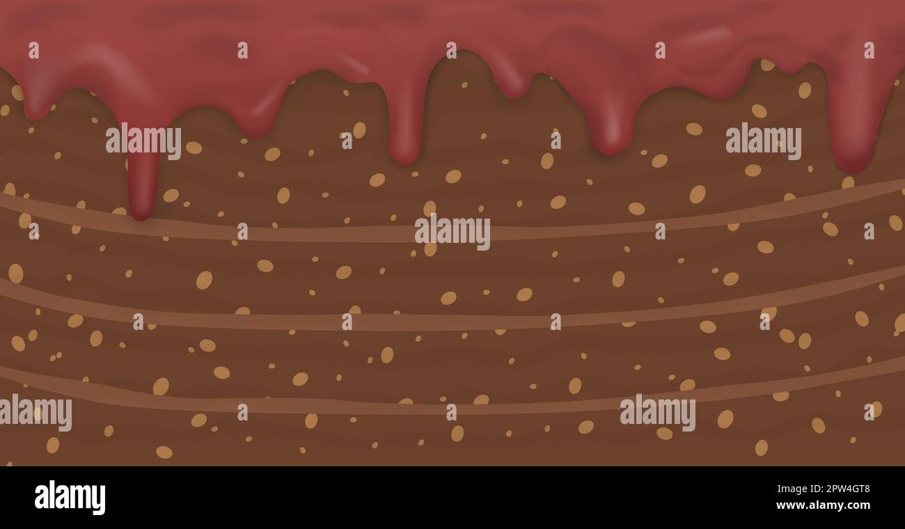 Panoramic background layer cake, food texture - Vector illustration ...
